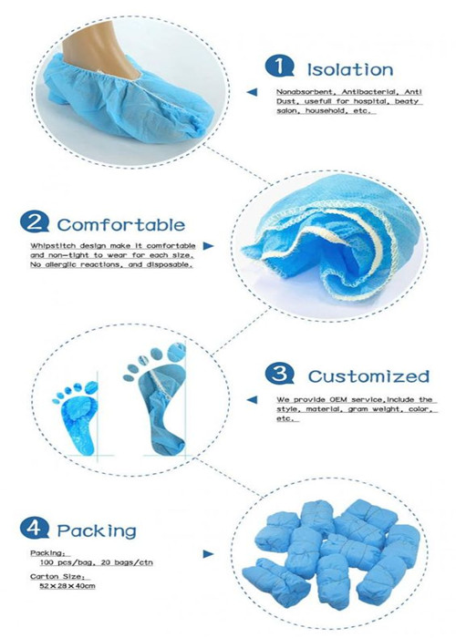 High Elasticity Surgical Shoe Covers , Disposable Plastic Boot Covers ...